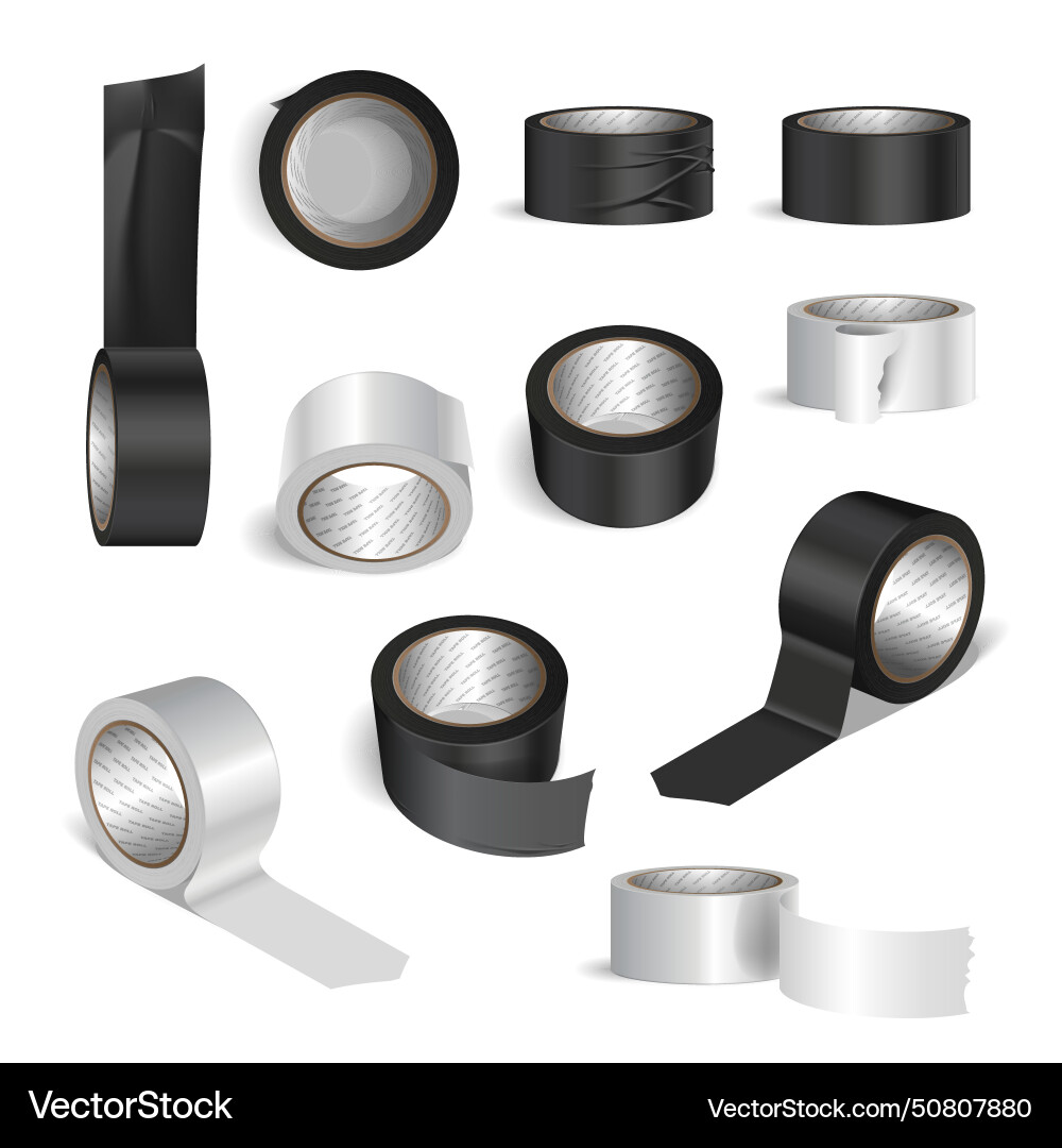 Tape roll set Royalty Free Vector Image - VectorStock
