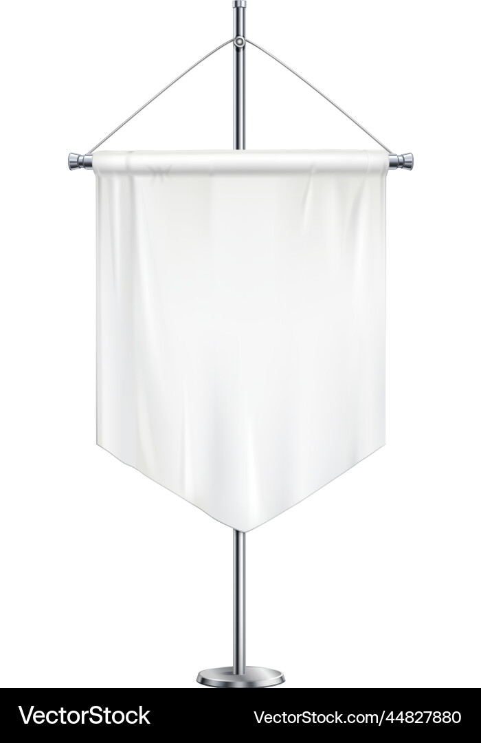 White pennant stand composition Royalty Free Vector Image