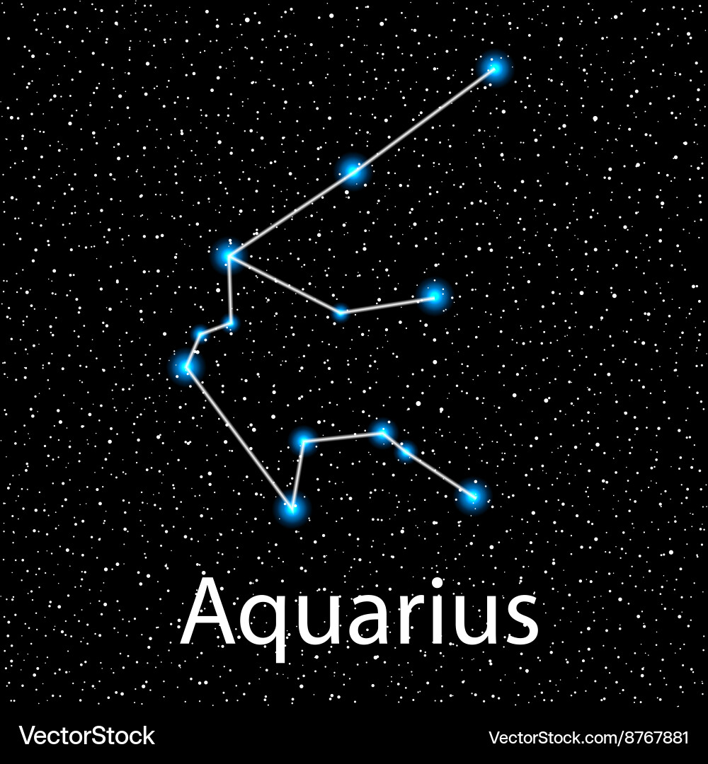 Aquarius zodiac sign bright stars Royalty Free Vector Image