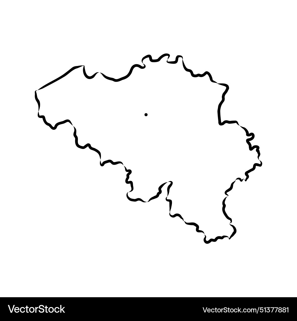 Belgium sketch outline map isolated on white Vector Image
