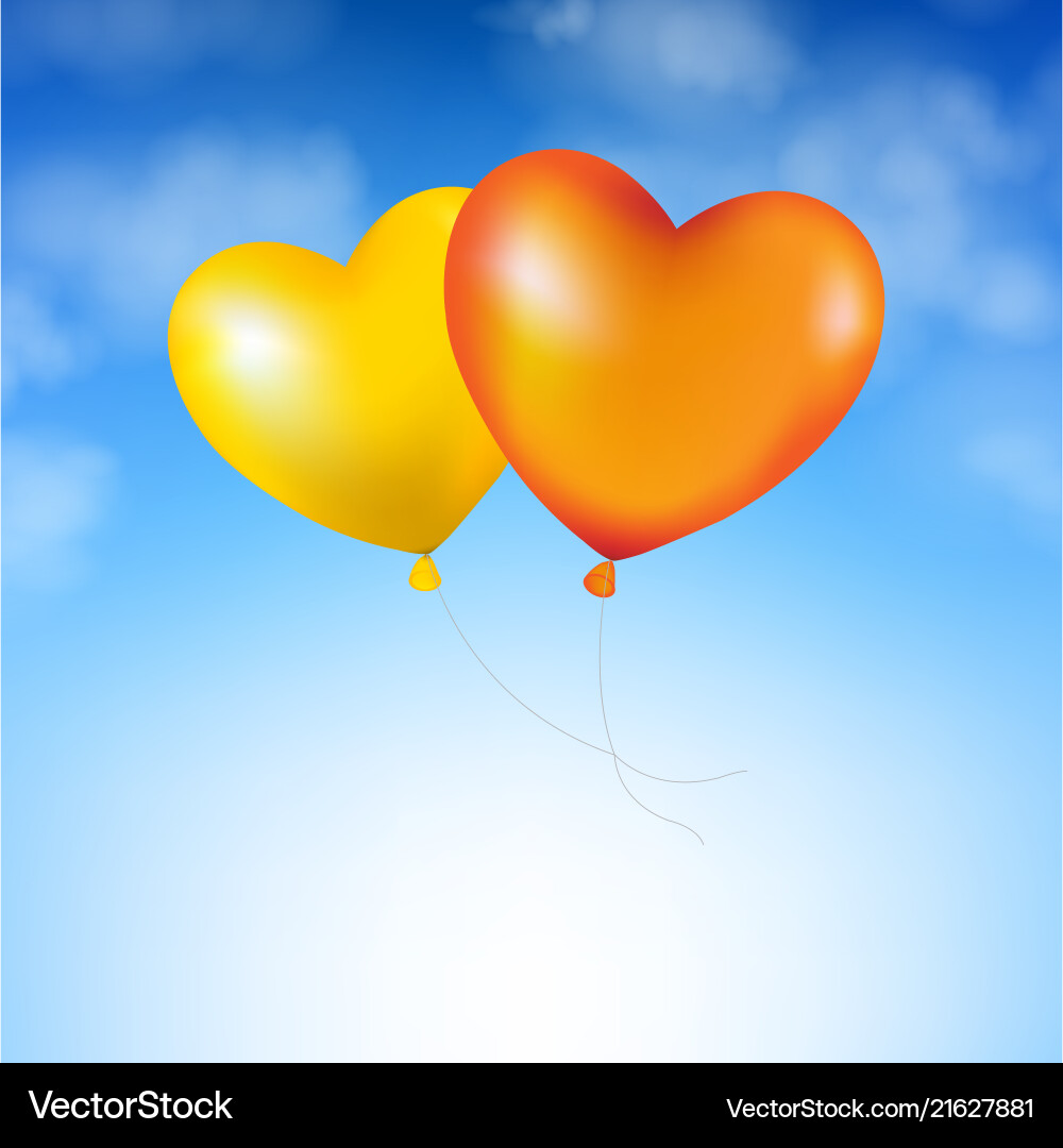 Blue sky and two balloons Royalty Free Vector Image