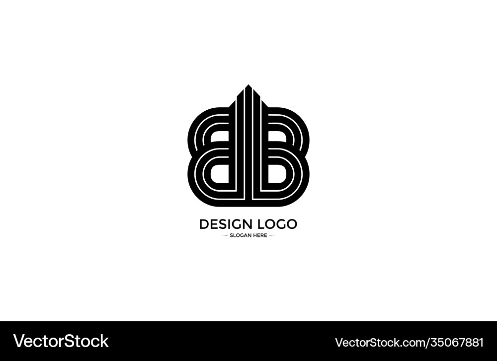 Bold BB Monogram Letter Initial Royalty Free Vector Image