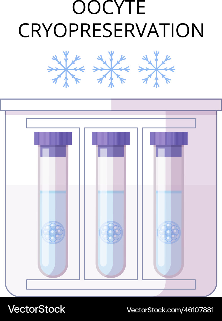 Cryogenic preservation flat composition Royalty Free Vector