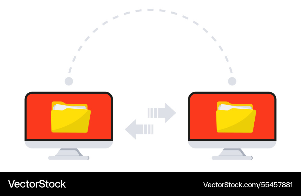 Files transfer file of data between Royalty Free Vector