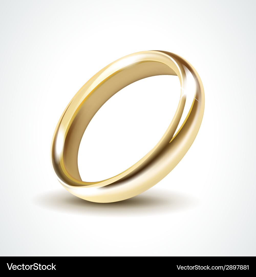 Gold wedding ring isolated Royalty Free Vector Image