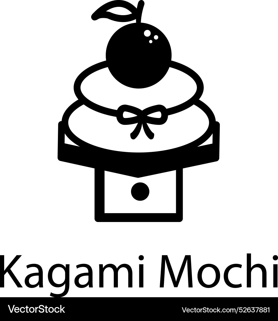 Kagami mochi Royalty Free Vector Image - VectorStock
