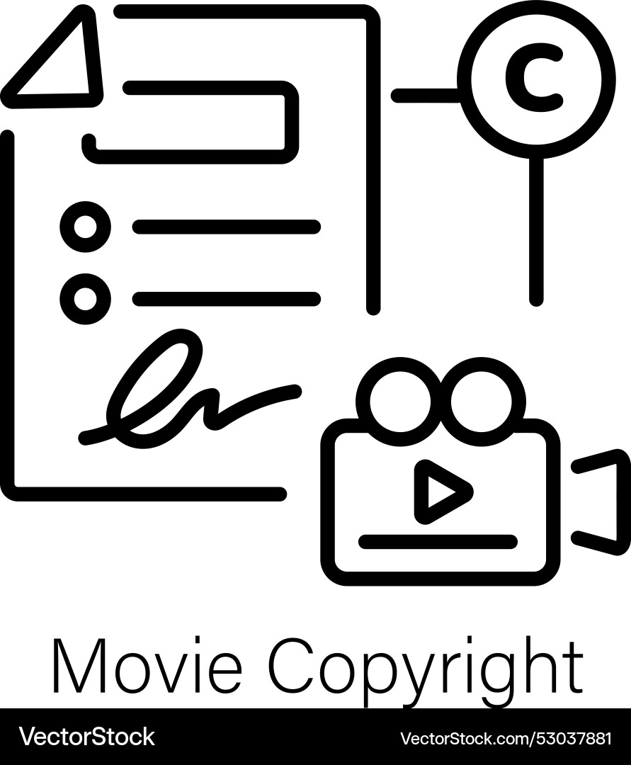 Movie copyright Royalty Free Vector Image - VectorStock