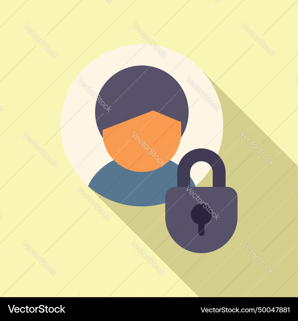 Privacy data avatar icon flat secure Royalty Free Vector