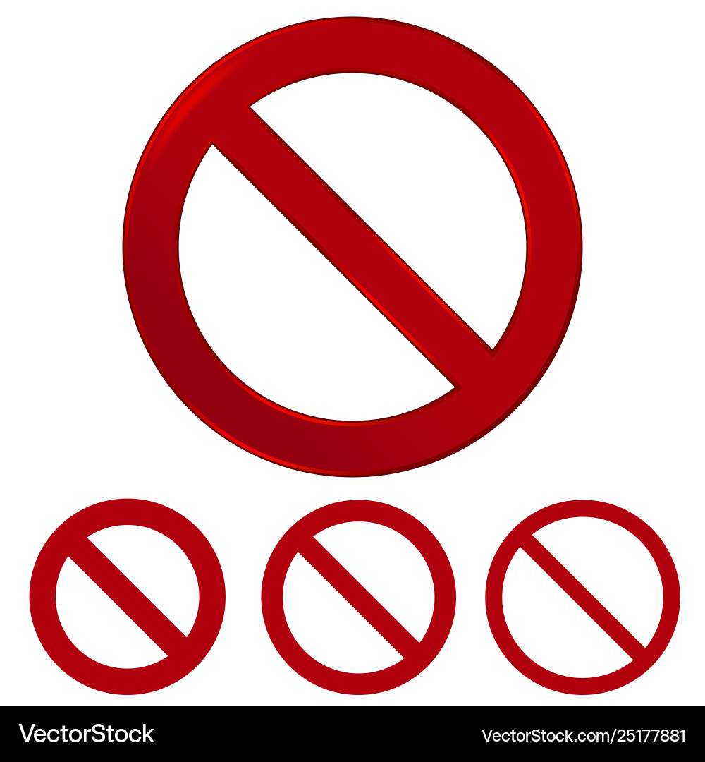 Red prohibition sign warning circle Royalty Free Vector