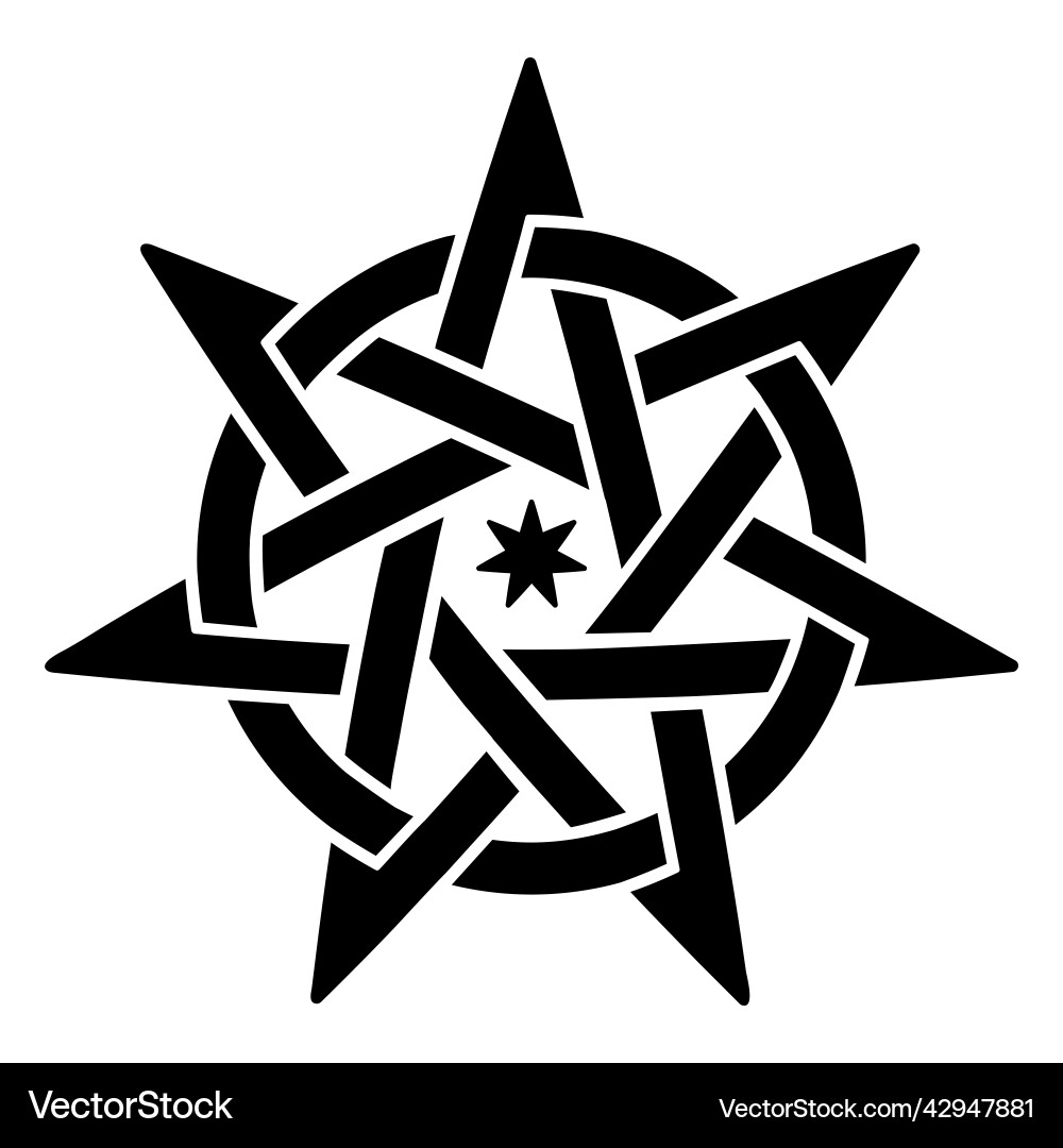 Seven point star heptagram simple symbol high Vector Image