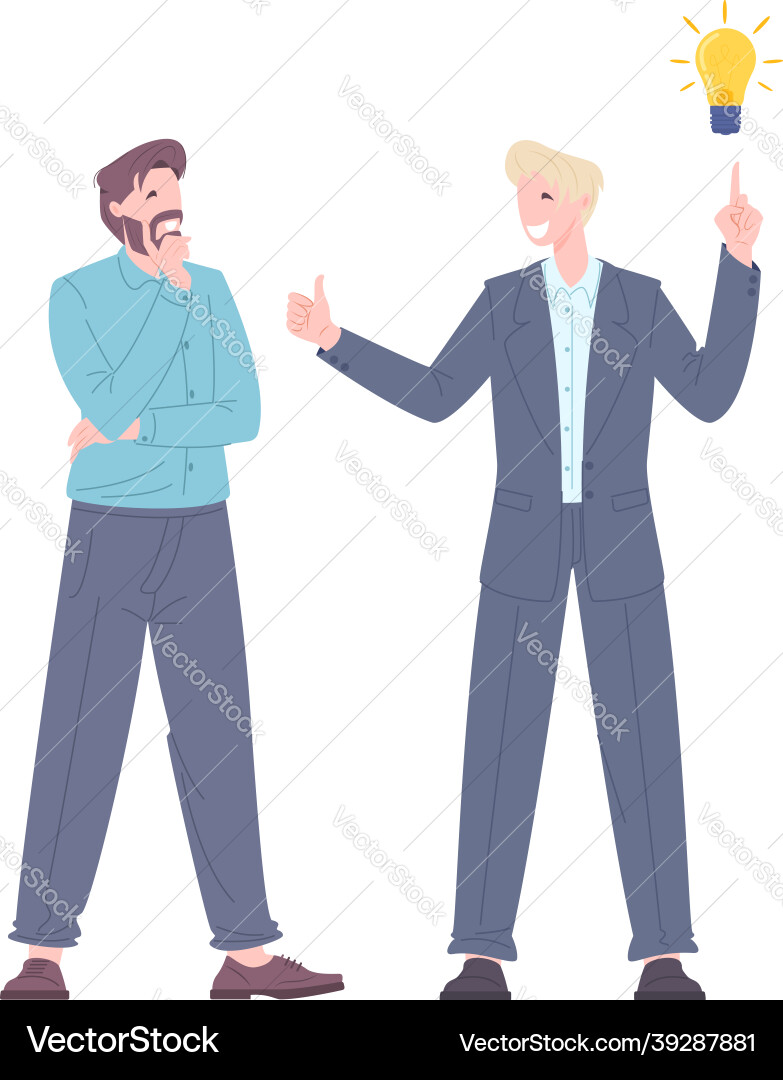 Young man found solution to issue Royalty Free Vector Image