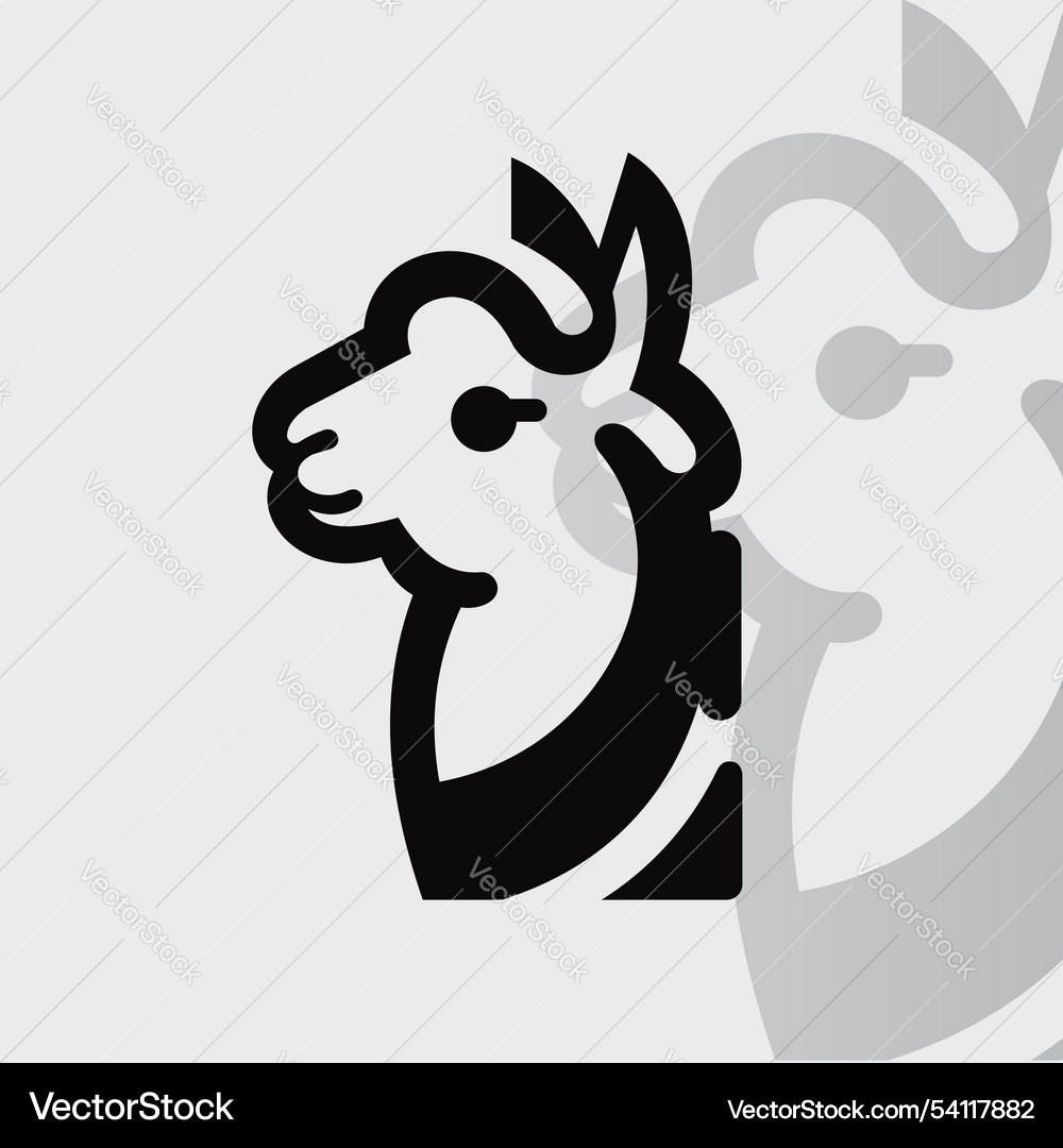 Alpaca logo on isolated background v67 Royalty Free Vector