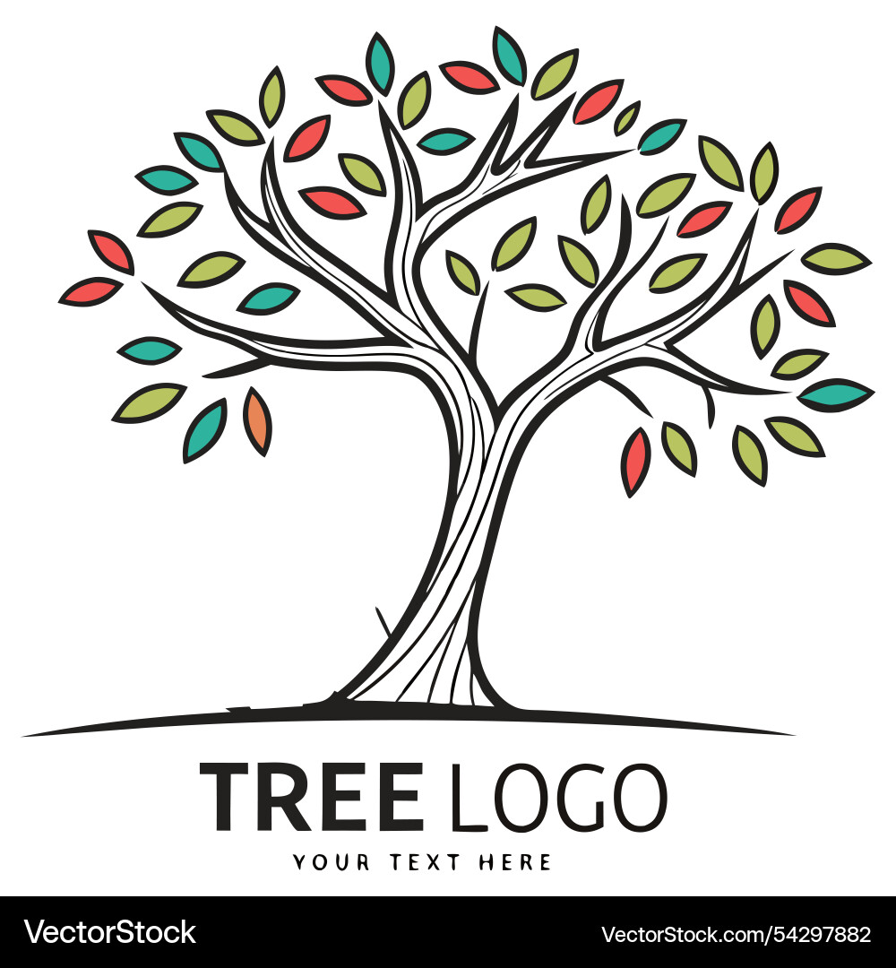 An authentic tree logo Royalty Free Vector Image