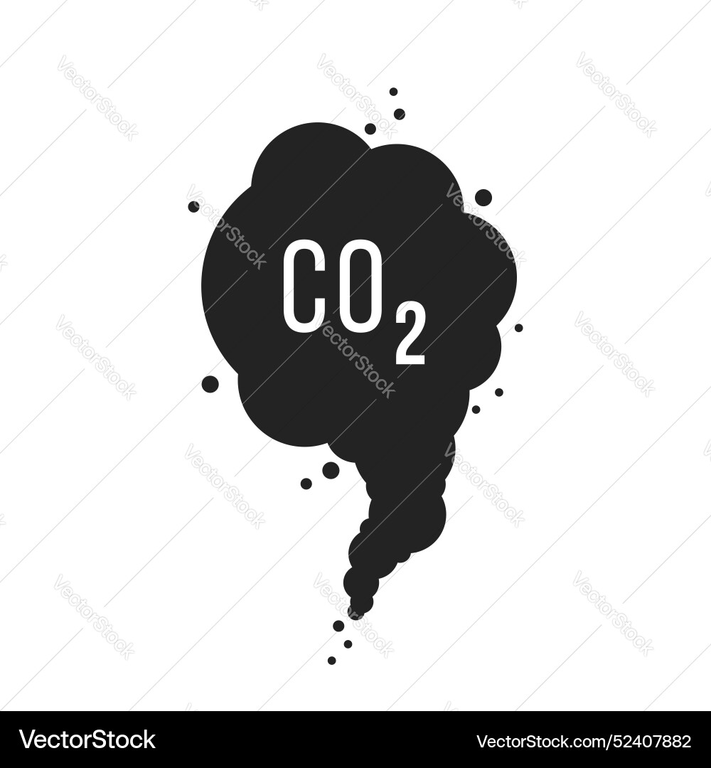 Black gas icon like co2 emission and pollution Vector Image