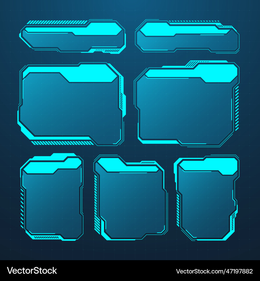 Blue futuristic hud or ui elements sci-fi user Vector Image