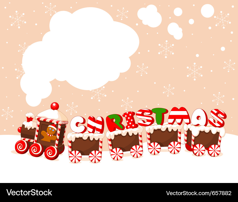 Christmas gingerbread train Royalty Free Vector Image