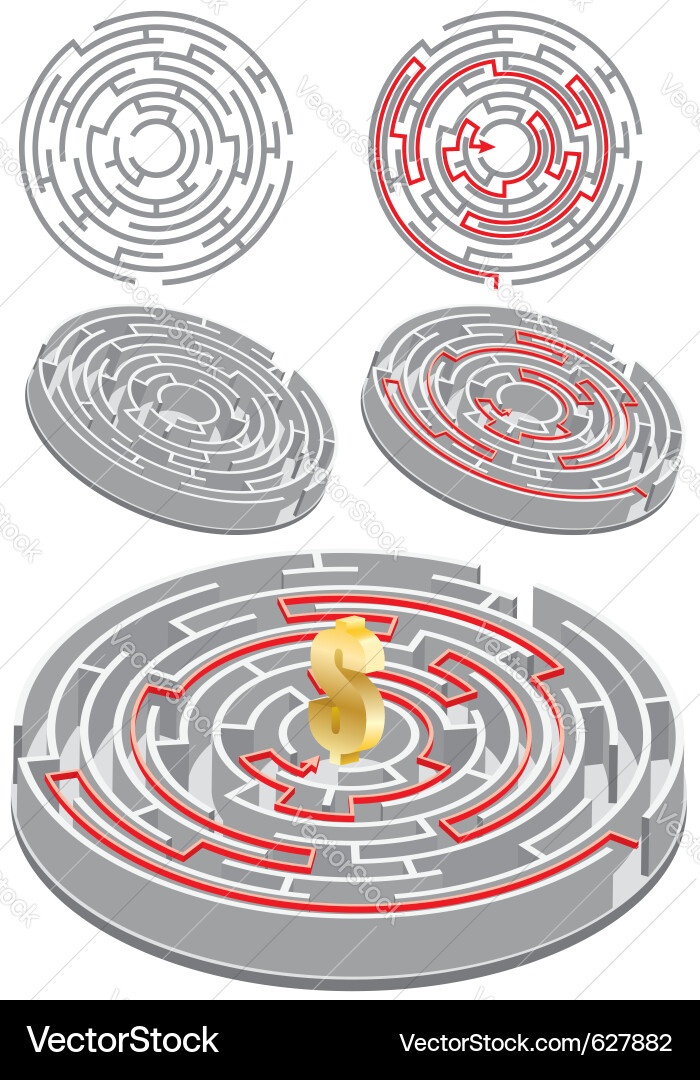 Circular labyrinth Royalty Free Vector Image - VectorStock