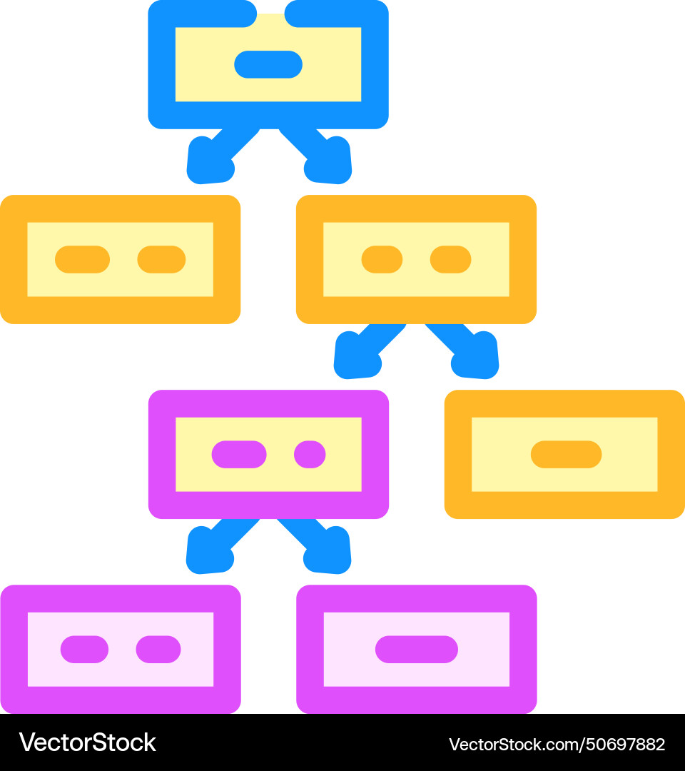 Decision tree algorithm color icon Royalty Free Vector Image