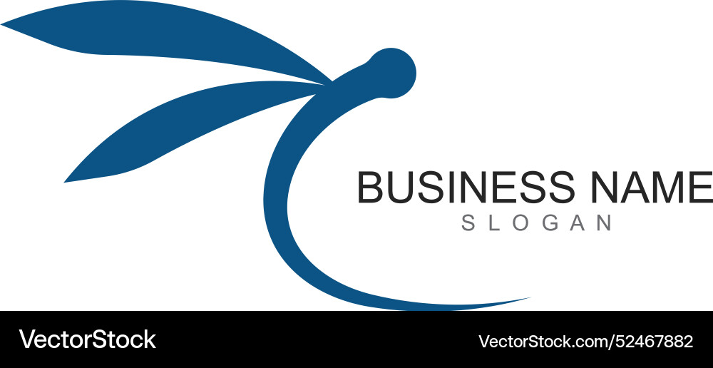 Dragonfly logo icon template Royalty Free Vector Image
