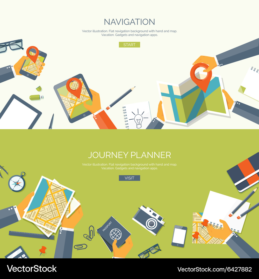 Flat backgrounds set Royalty Free Vector Image