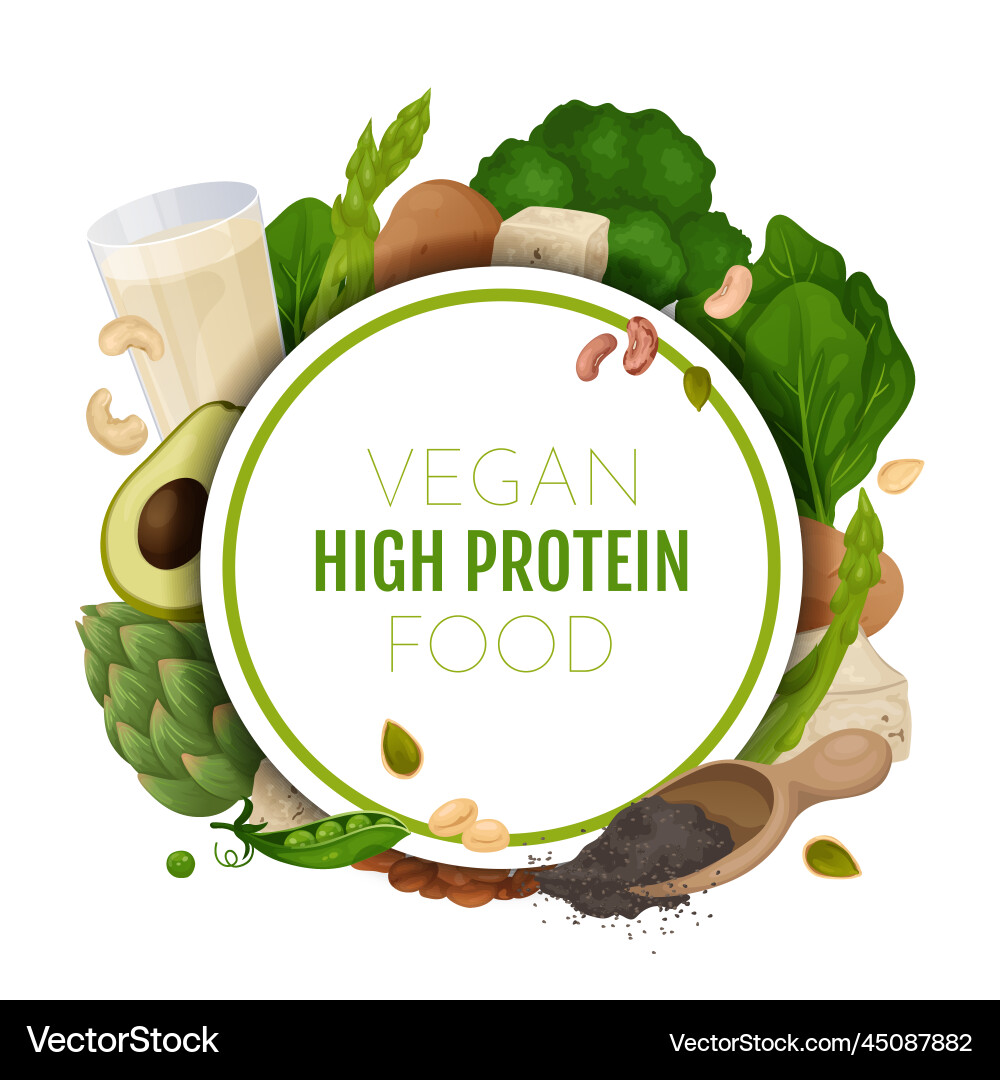 High protein food frame Royalty Free Vector Image
