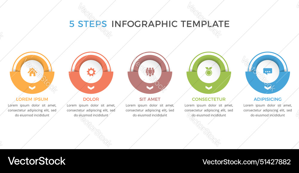 Infographic template - 5 elements Royalty Free Vector Image