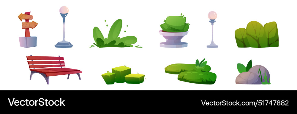 Landscape object and element with bench arrow Vector Image