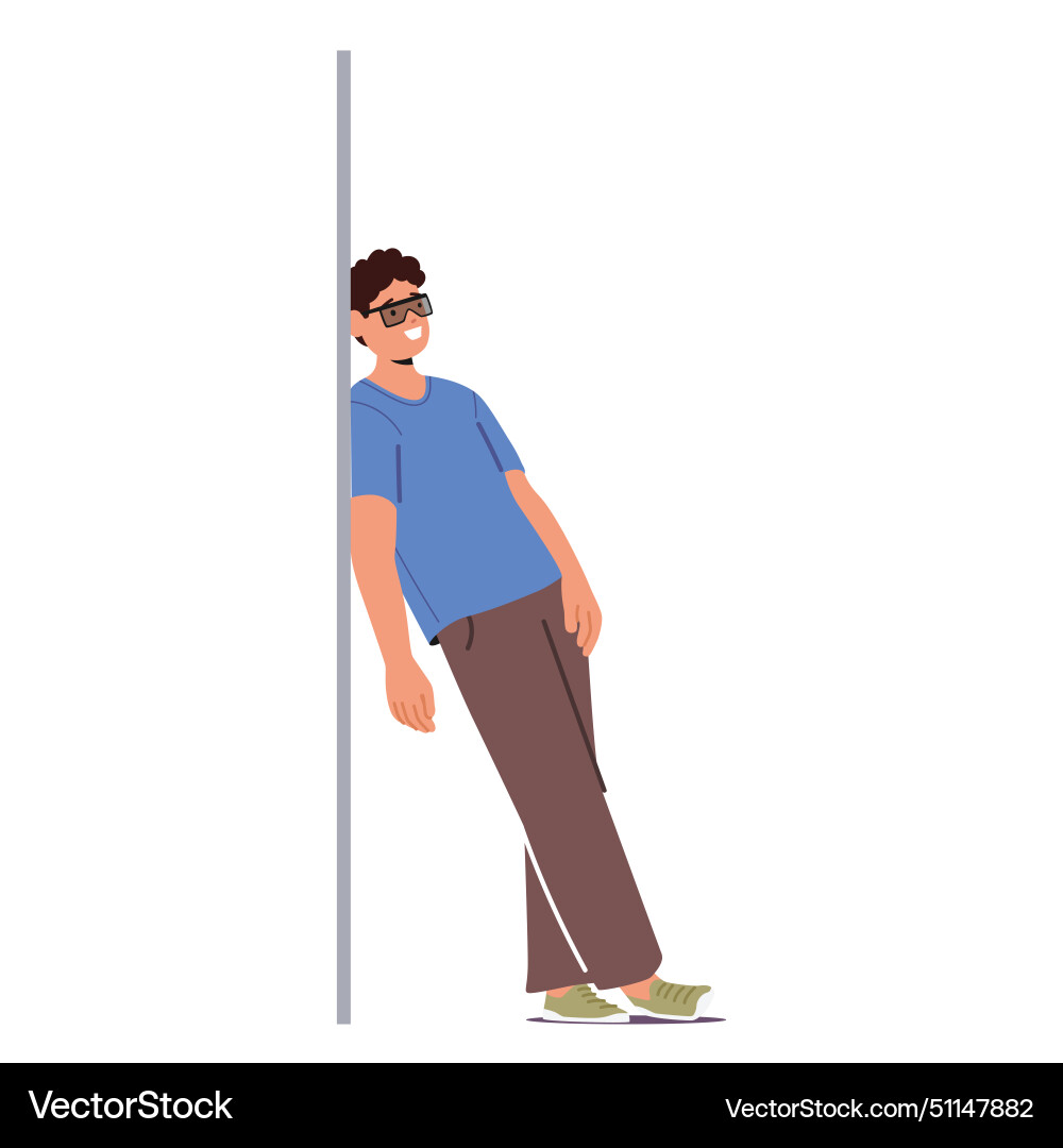 Man in sportswear leaning against a wall Vector Image