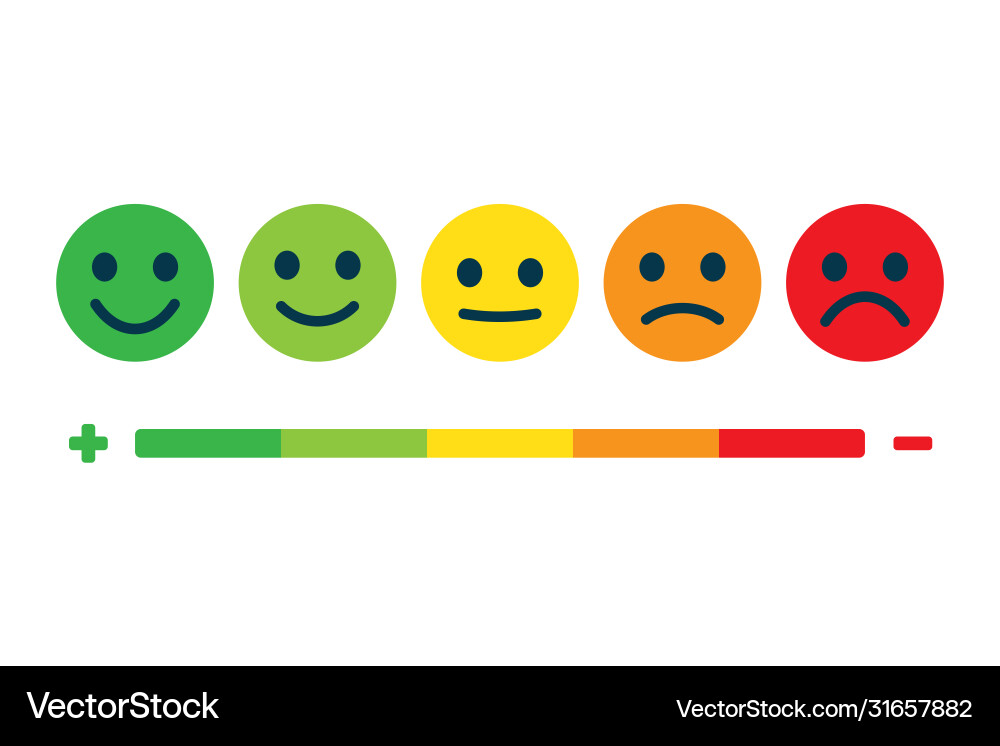 Rating feedback scale emotion Royalty Free Vector Image