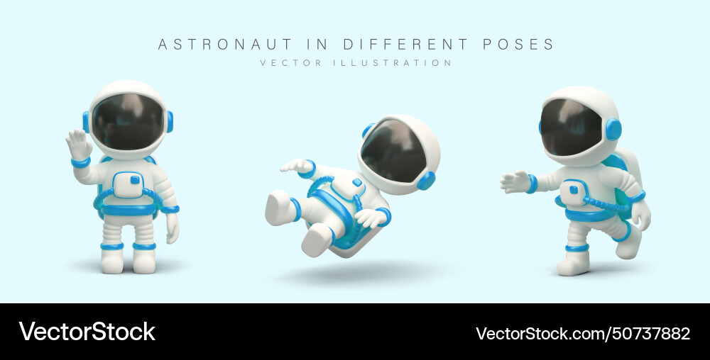 Realistic astronaut in space suit character Vector Image