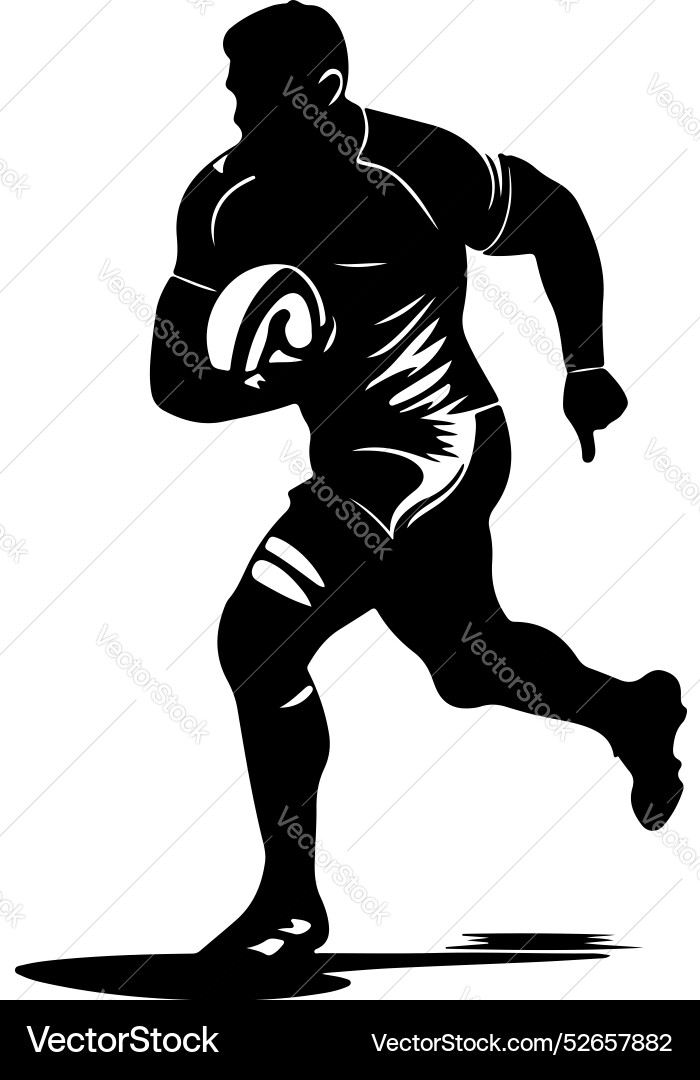 Rugby player silhouette Royalty Free Vector Image