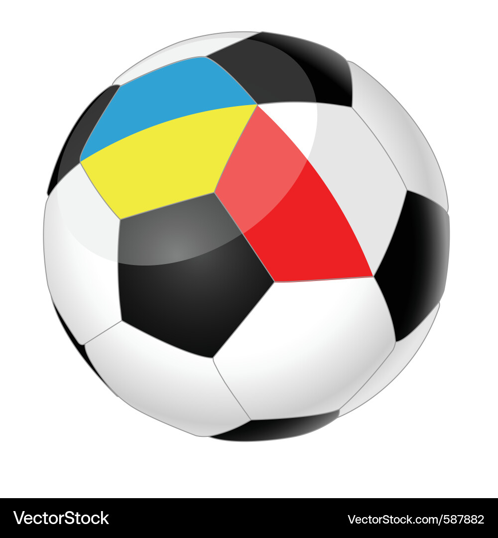 Soccer Ball with Flags Royalty Free Vector Image