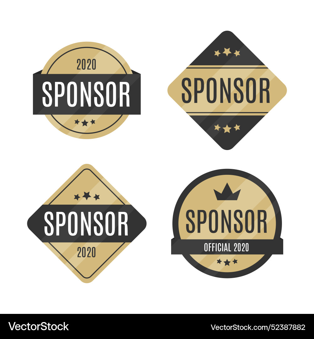 Sponsor label collection Royalty Free Vector Image