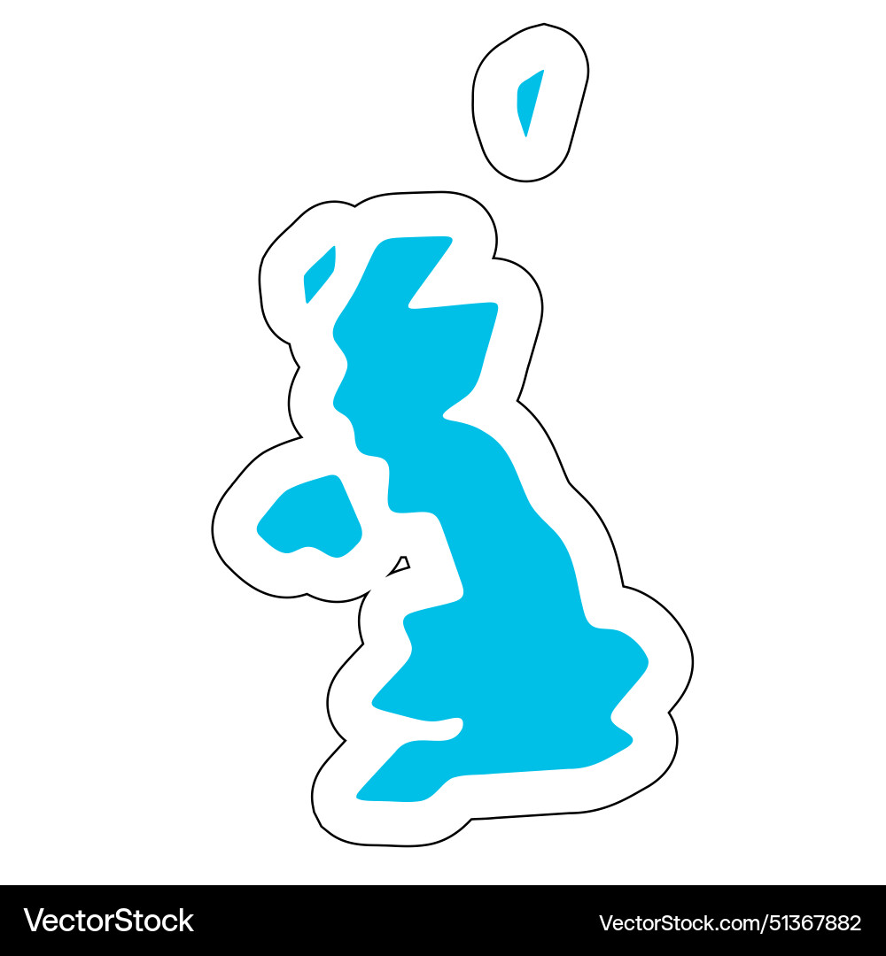 United kingdom country map sticker Royalty Free Vector Image