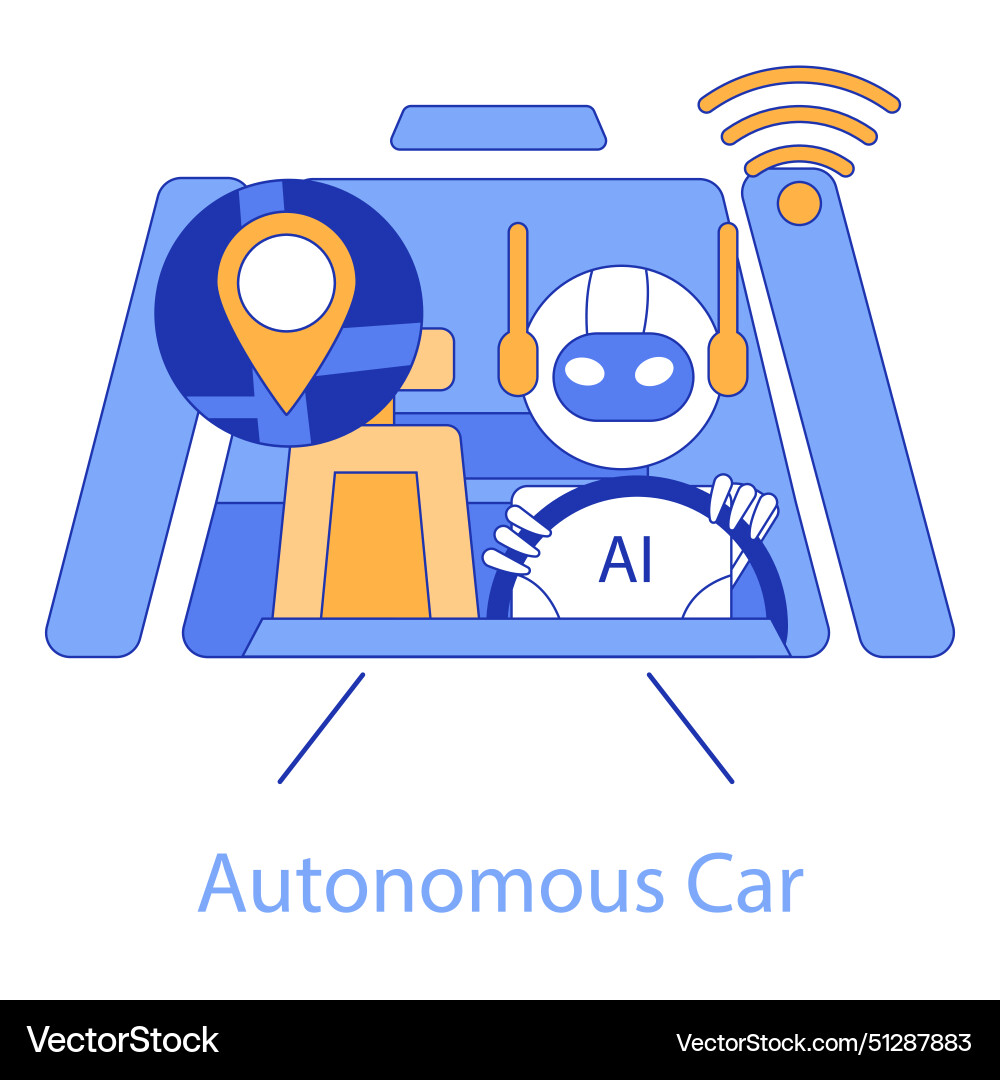 Autonomous car concept Royalty Free Vector Image