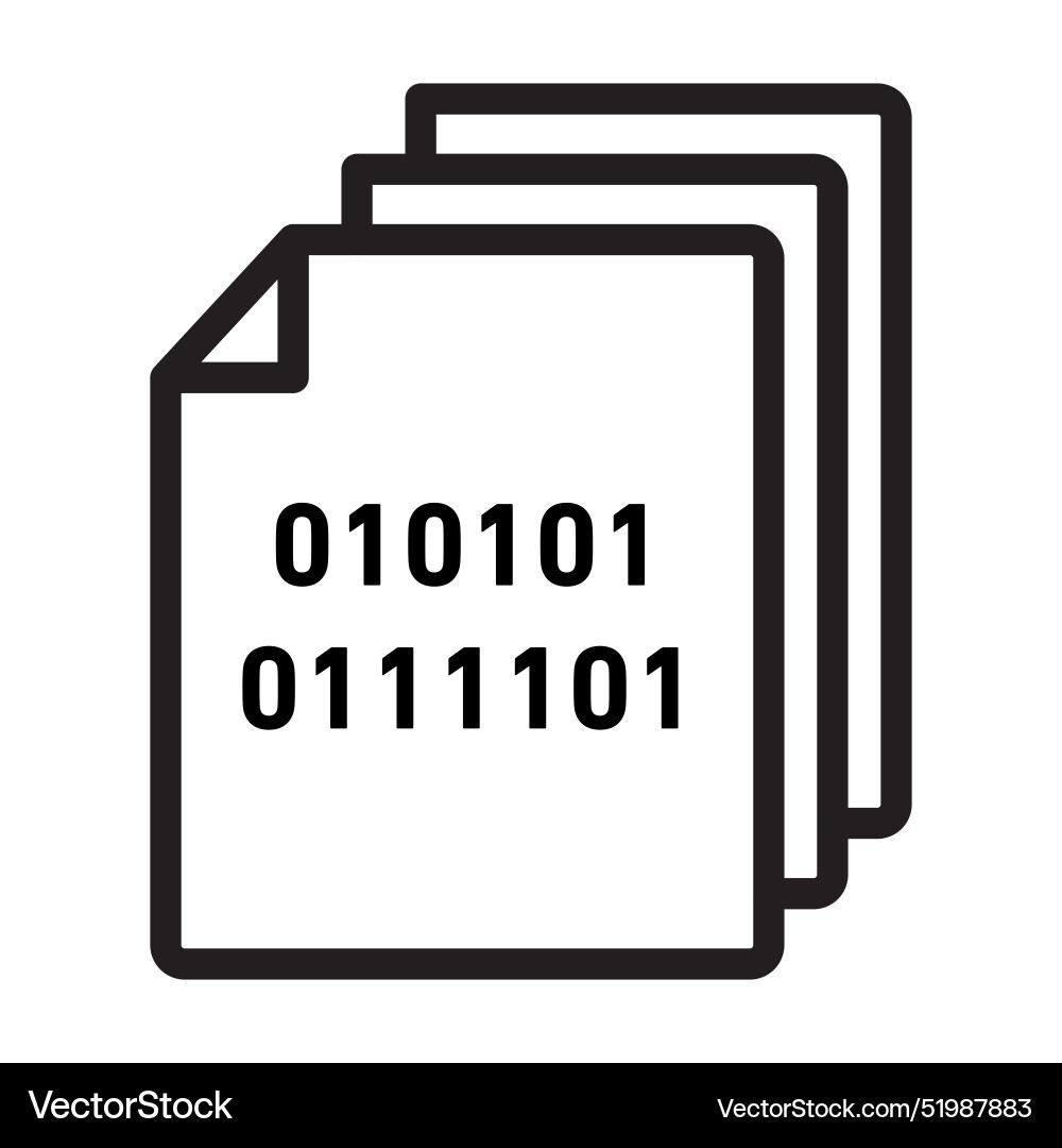 Binary Code Programming Icon Perfect For Coding Vector Image