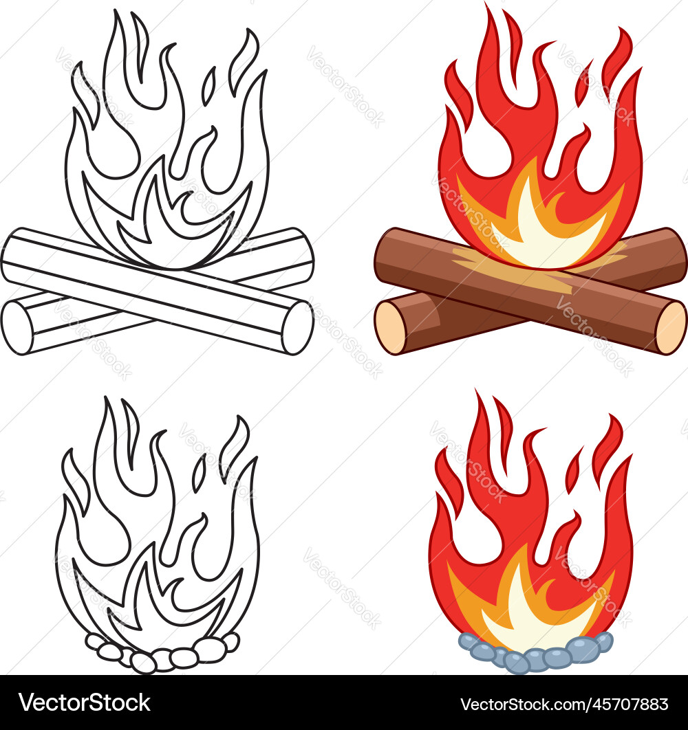 Bonfire flame Royalty Free Vector Image - VectorStock
