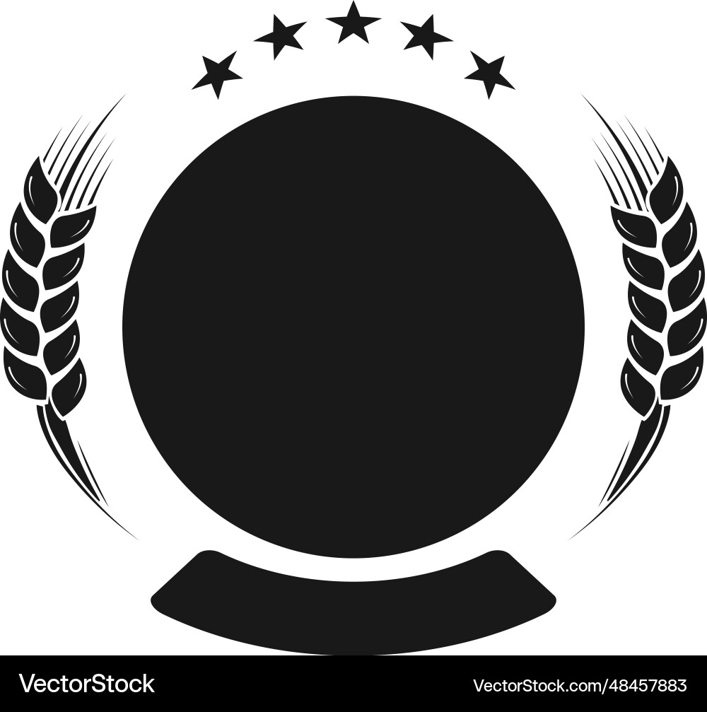 Crop grain logo template black emblem premium Vector Image