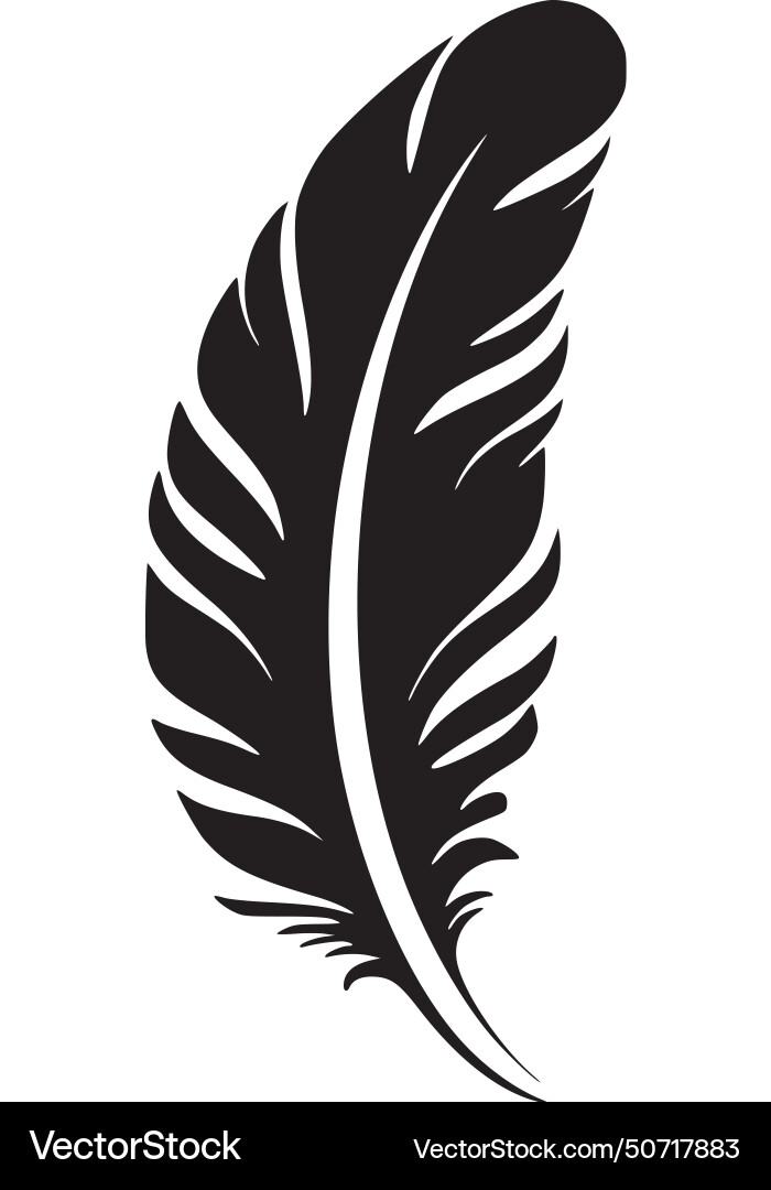 Feather - black and white isolated icon Royalty Free Vector