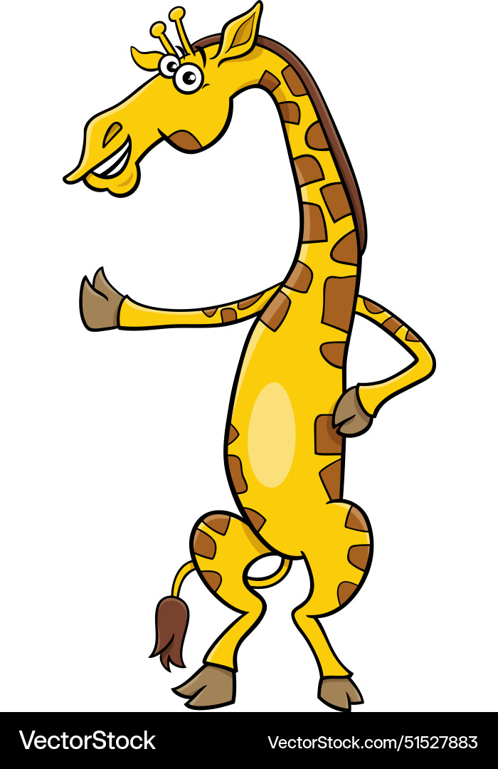 Funny cartoon giraffe animal character Royalty Free Vector