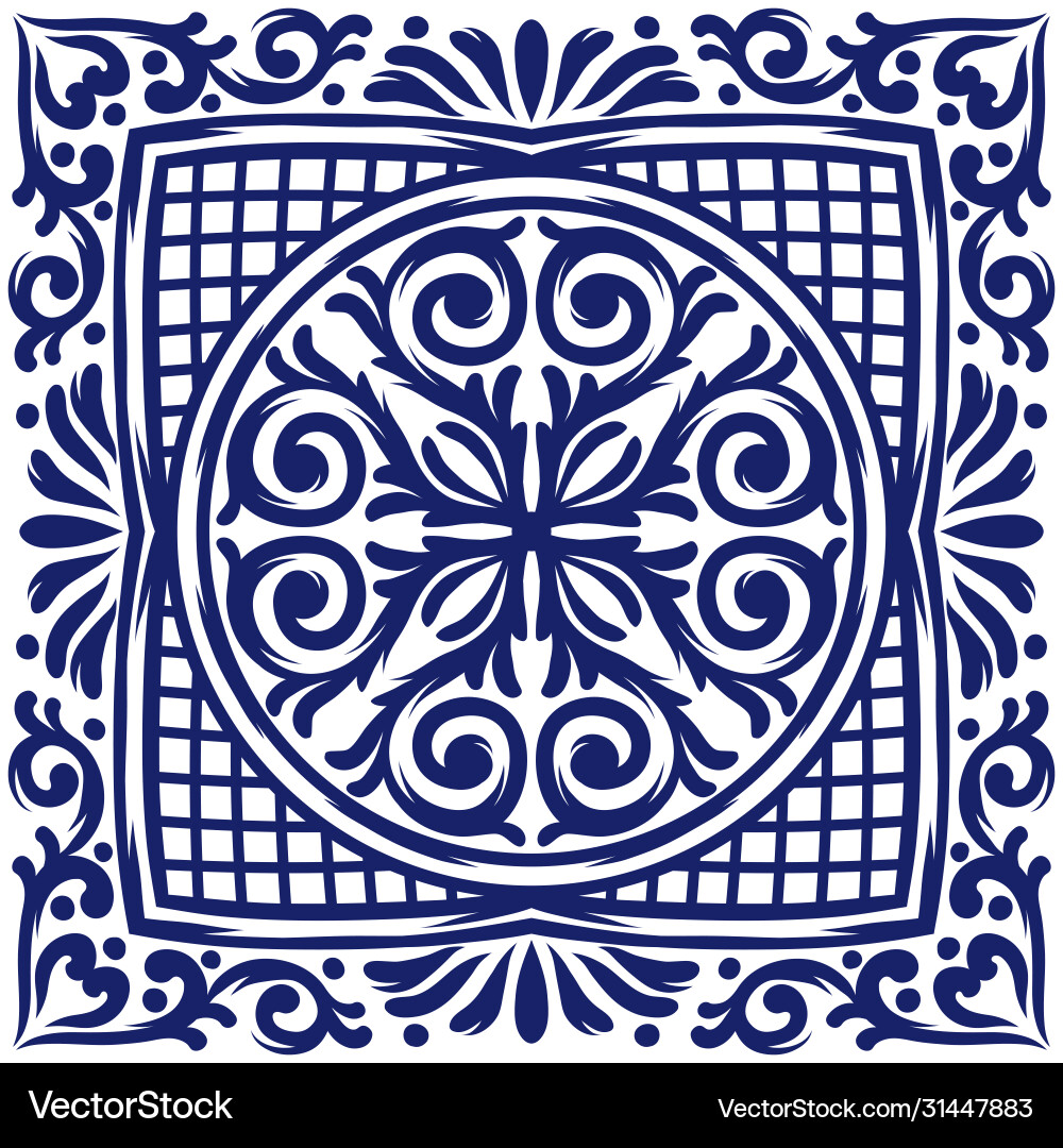 Italian ceramic tile pattern mediterranean Vector Image