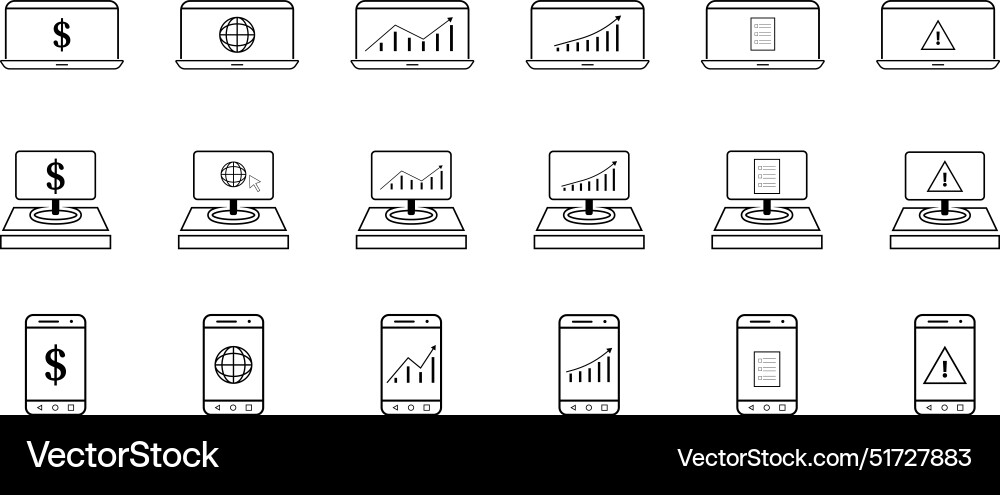 Set of digital icons Royalty Free Vector Image