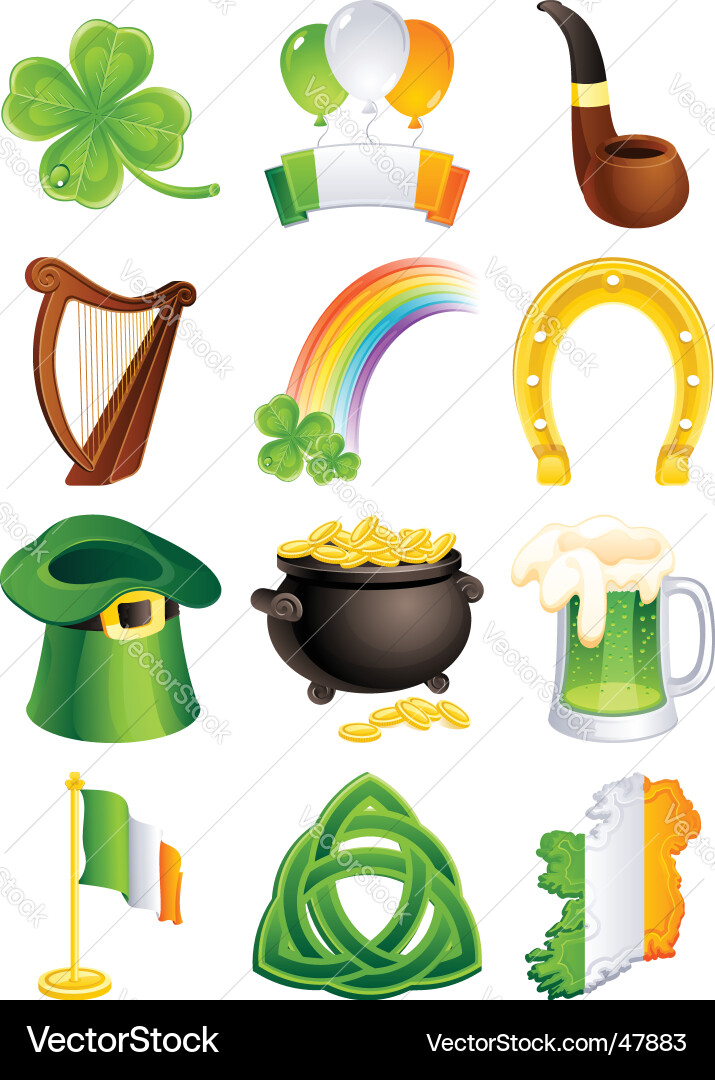 St. Patrick's Day Icons Royalty Free Vector Image