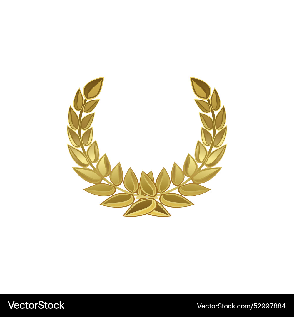 A golden laurel wreath Royalty Free Vector Image