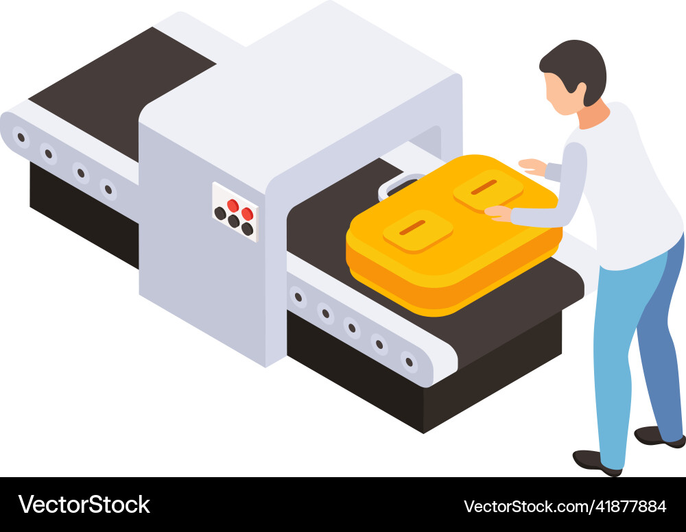 Baggage drop off composition Royalty Free Vector Image