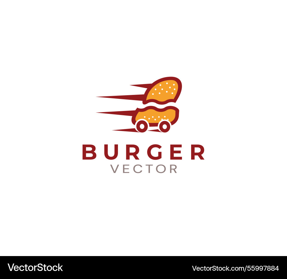 Burger shop logo design Royalty Free Vector Image