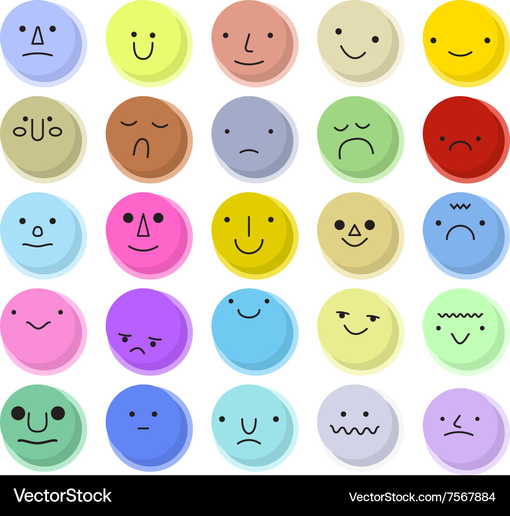 Cartoon circle set Royalty Free Vector Image - VectorStock