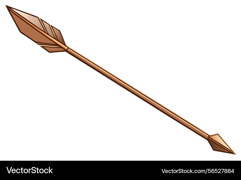 Copper arrow with a sleek metallic finish Vector Image