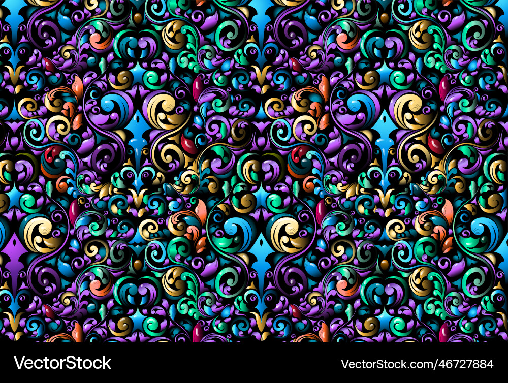 Crazy style floral pattern multicolored fantasy Vector Image
