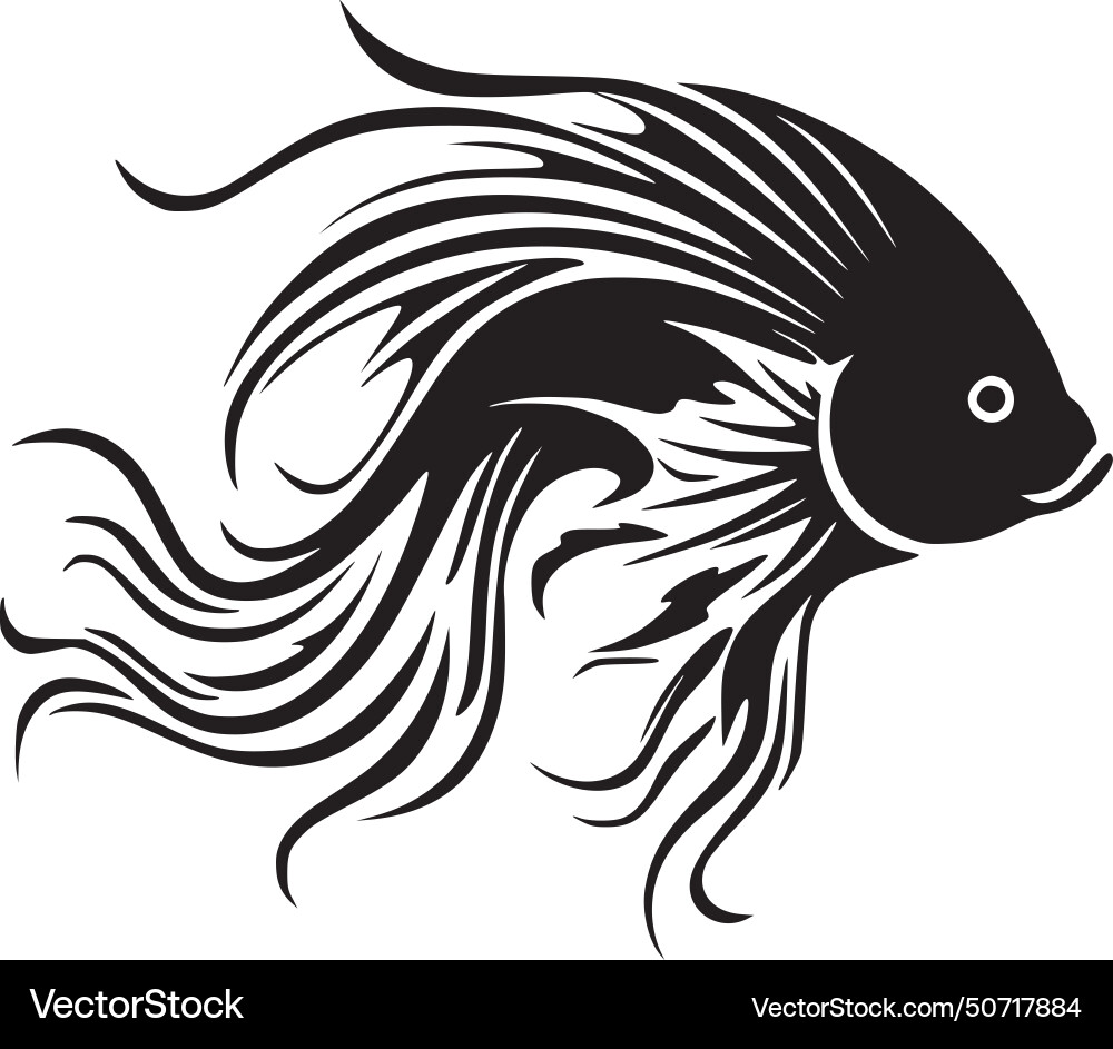 Fish - black and white Royalty Free Vector Image